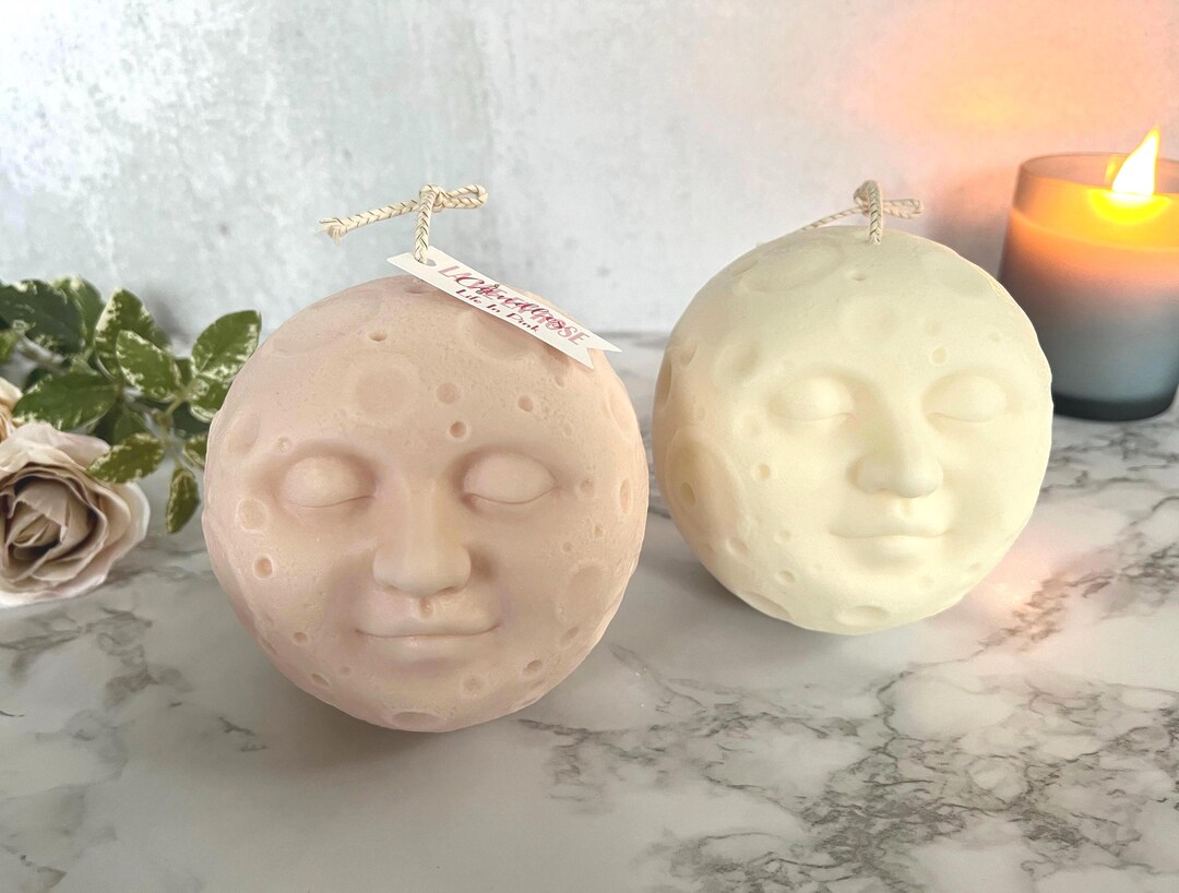 Full Moon Candle, 3D Moon Candle, Moonlight Candle, Moon Face Candle ...