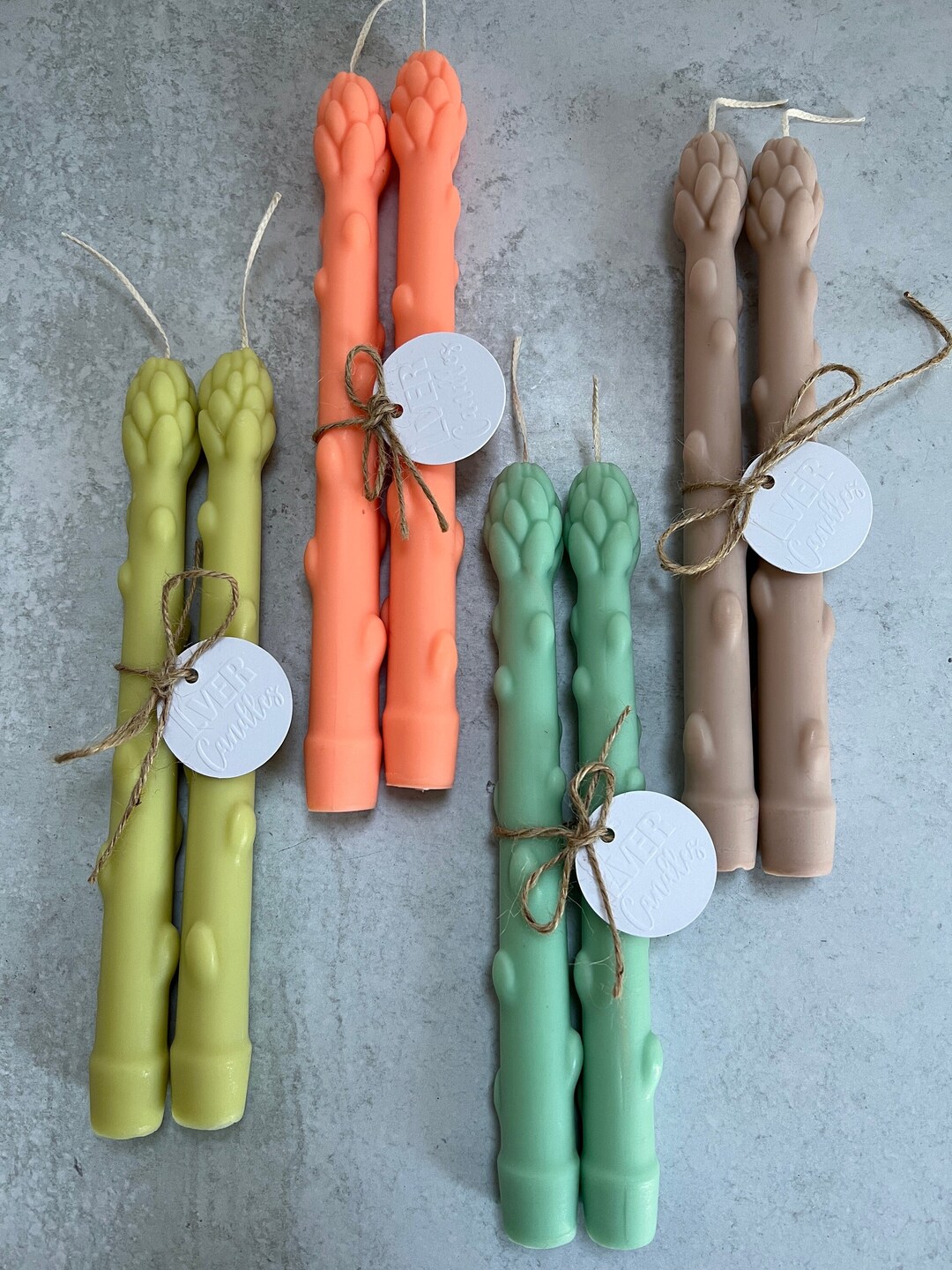 Vegetable Taper Candles, Asparagus Taper Candles, Earl Grey Tea Scented ...