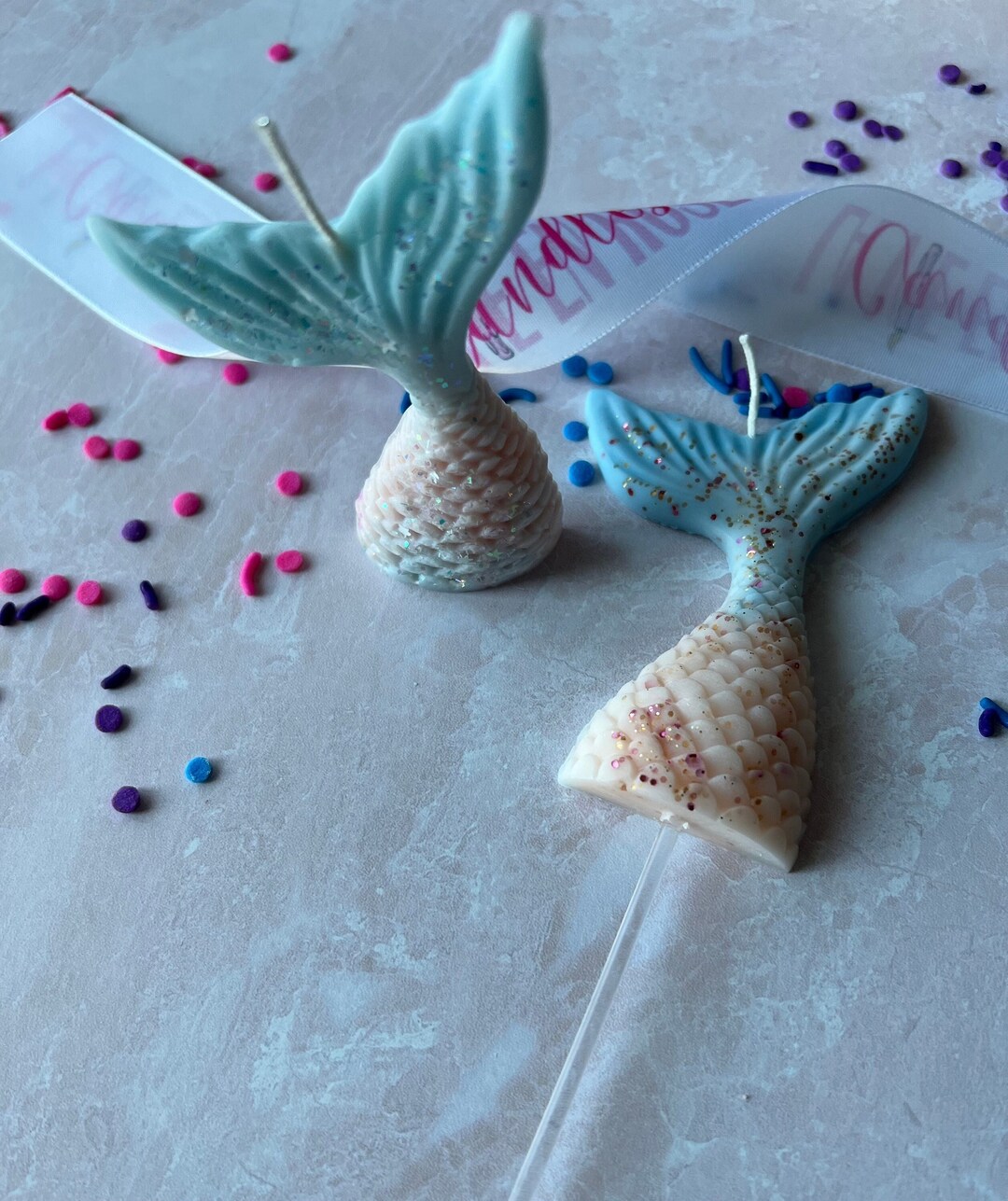 Mermaid Tail Cake Candles, Fairy Tale, Mermaids, Sea, Cake Topper ...