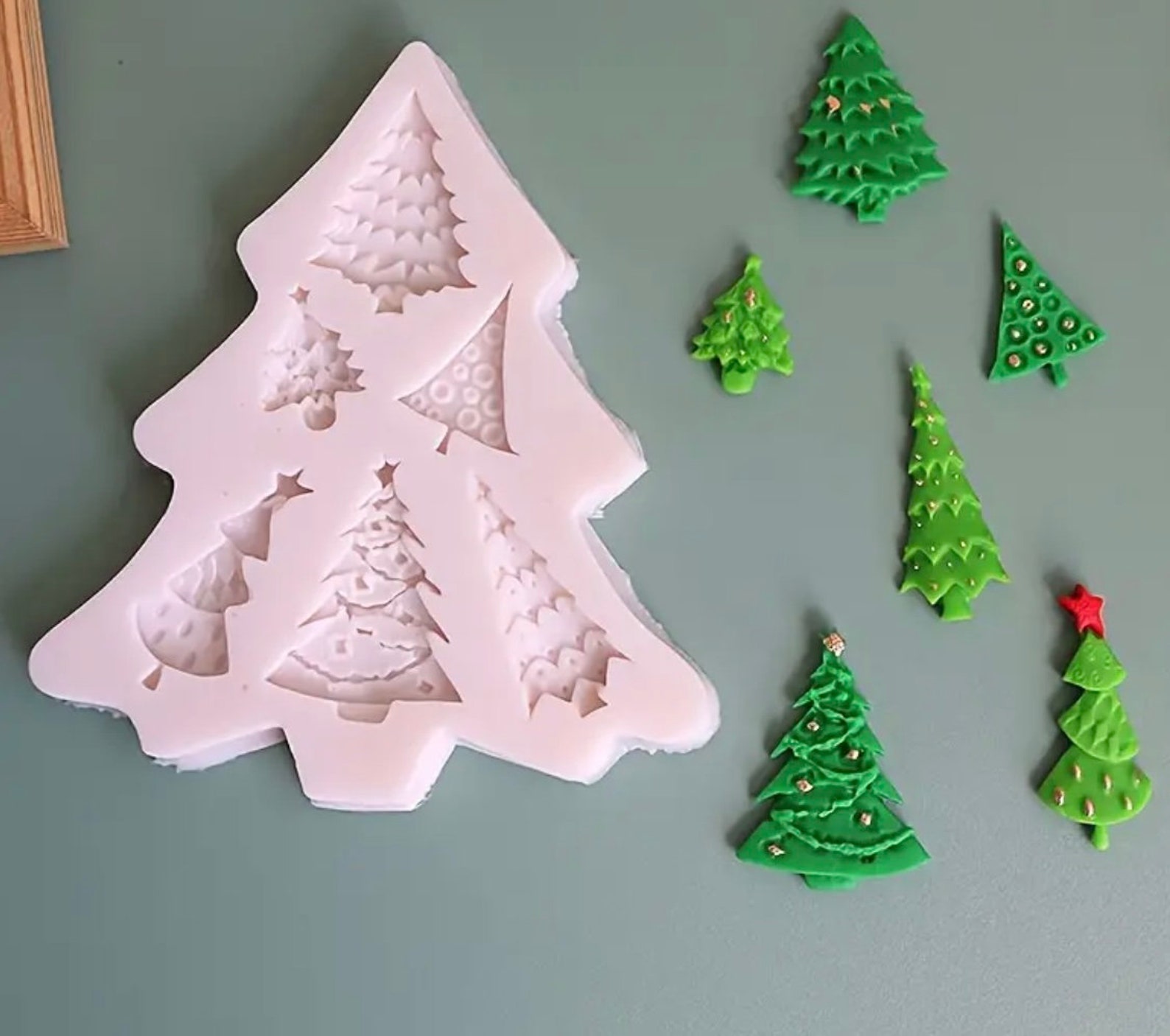 Christmas Tree Silicone Mold, Holiday Mold, Winter Trees, 6 Different ...