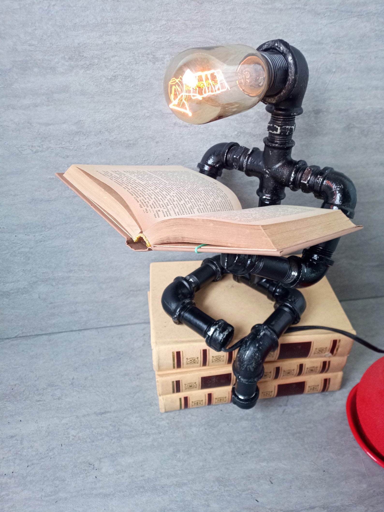 PipeMan Desk Lamp-Robot Lamp-Home decor-Gift for him-Edison | Etsy