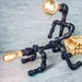 Pipeman Desk Lamp, Robot Lamp, Home Decor, Gift for Him, Edison ...