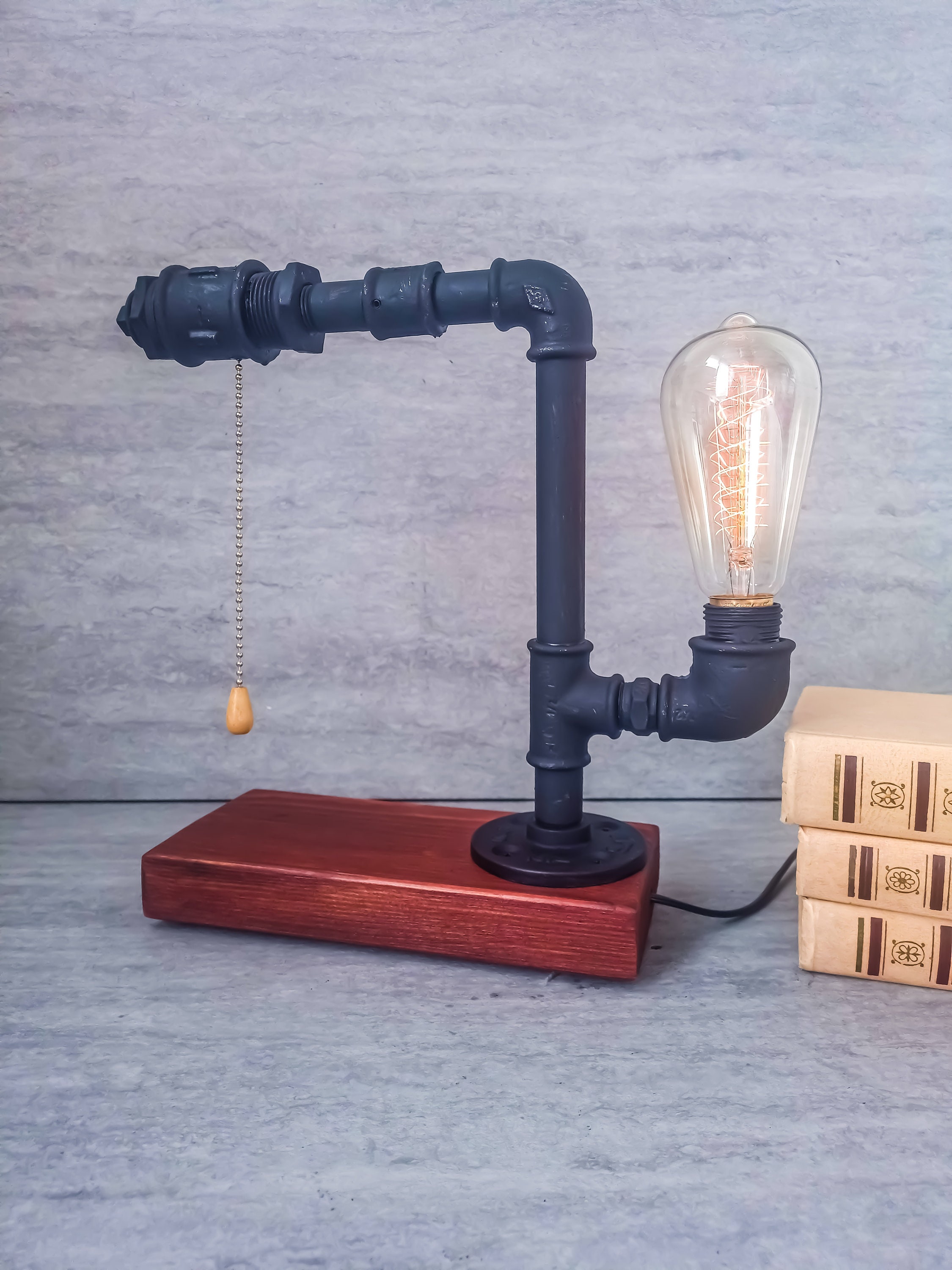Handmade Desk Lamp, Edison Bulb Lamp, Table Lamp, Industrial Lighting ...
