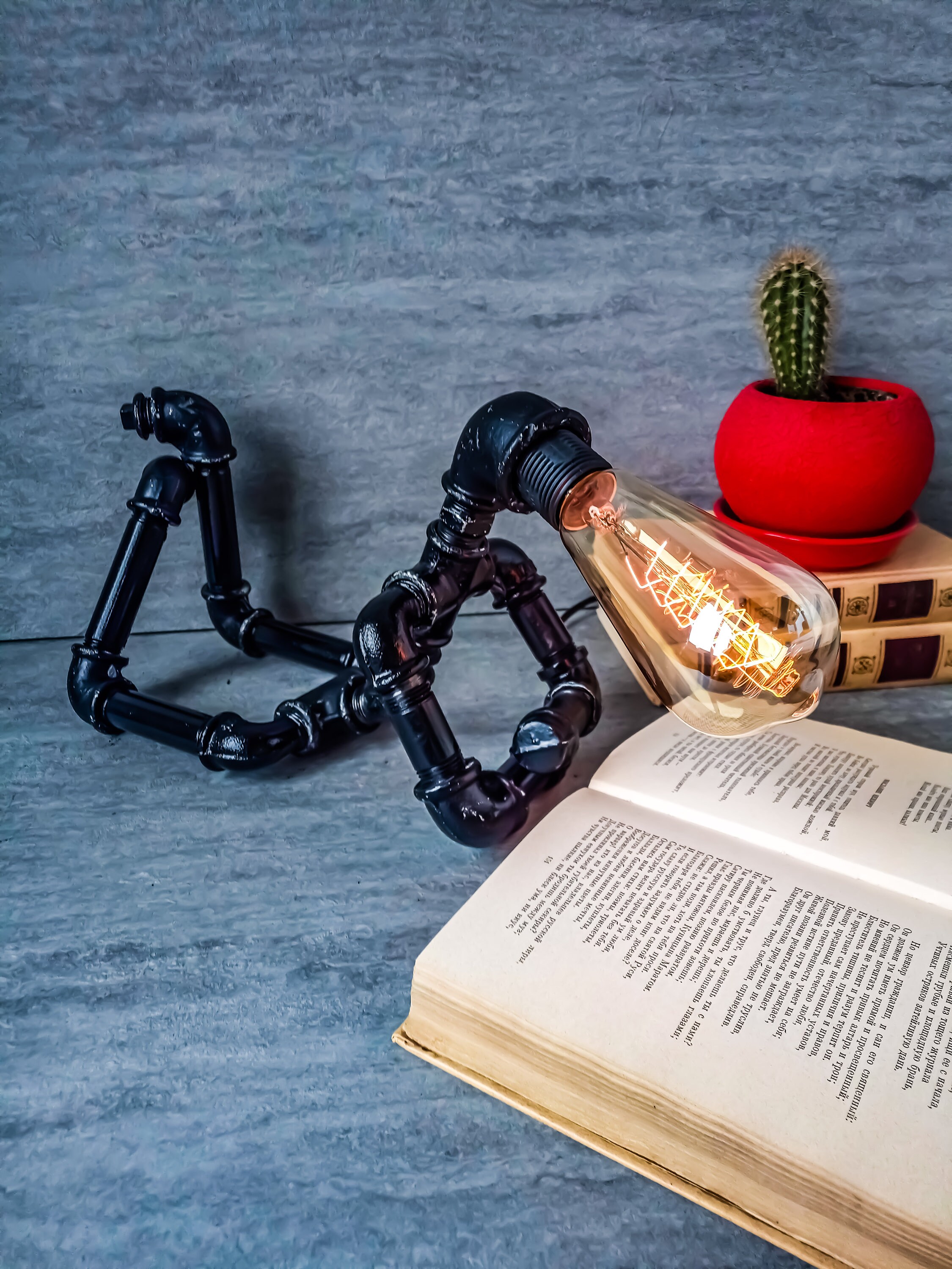 Pipeman Desk Lamp Robot Lamp Accent Desk Lamp Edison - Etsy