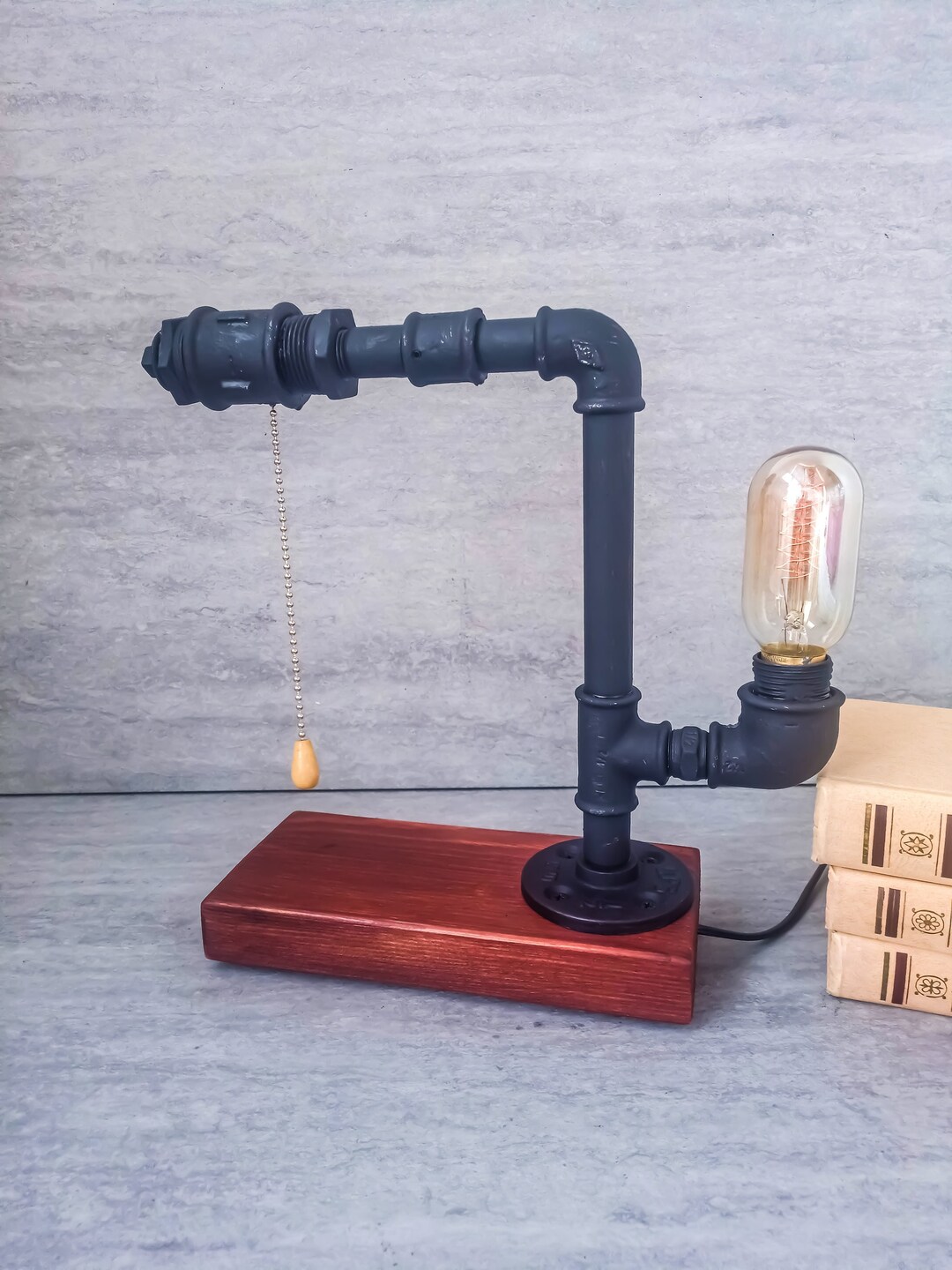 Handmade Desk Lamp, Edison Bulb Lamp, Table Lamp, Industrial Lighting ...