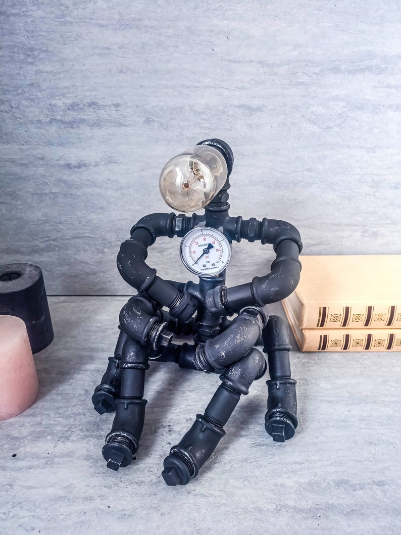 Pipeman Desk Lamp Robot Lamp Accent Desk Lamp Edison | Etsy