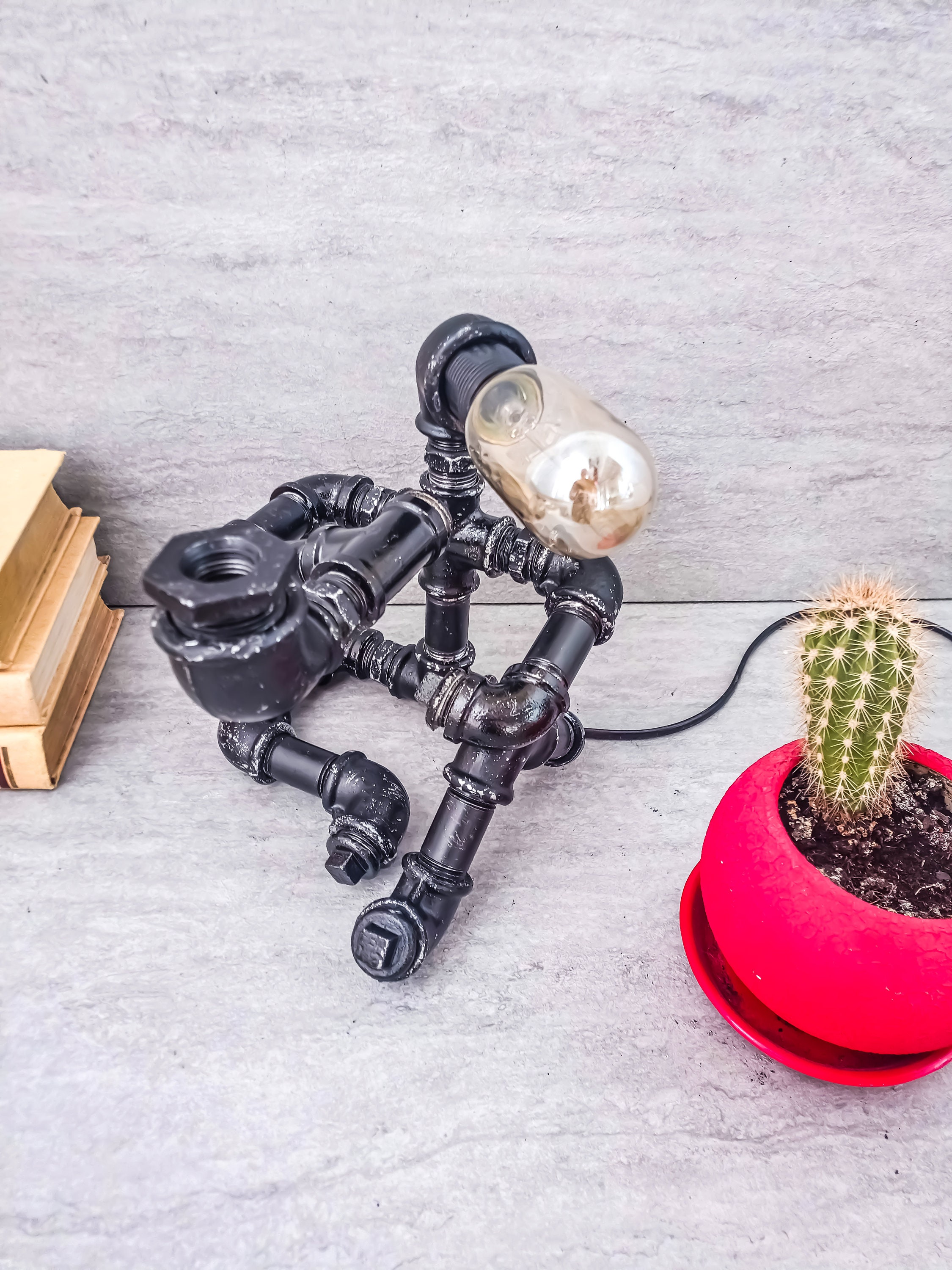 Pipeman Desk Lamp Robot Lamp Accent Desk Lamp Edison | Etsy