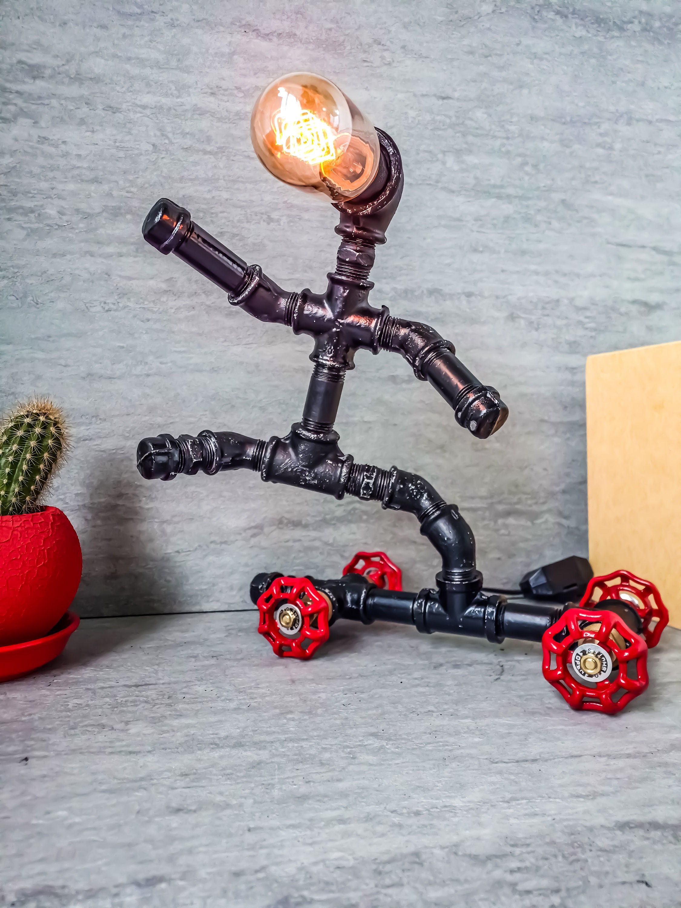 Pipeman Desk Lamp Robot Lamp Accent Desk Lamp Edison | Etsy