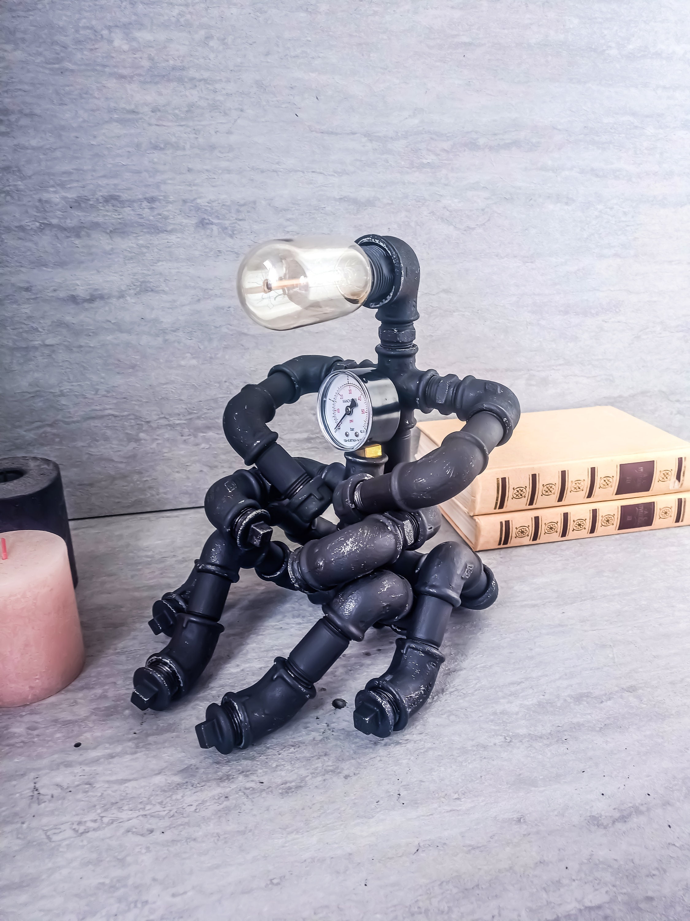 Pipeman Desk Lamp Robot Lamp Accent Desk Lamp Edison | Etsy