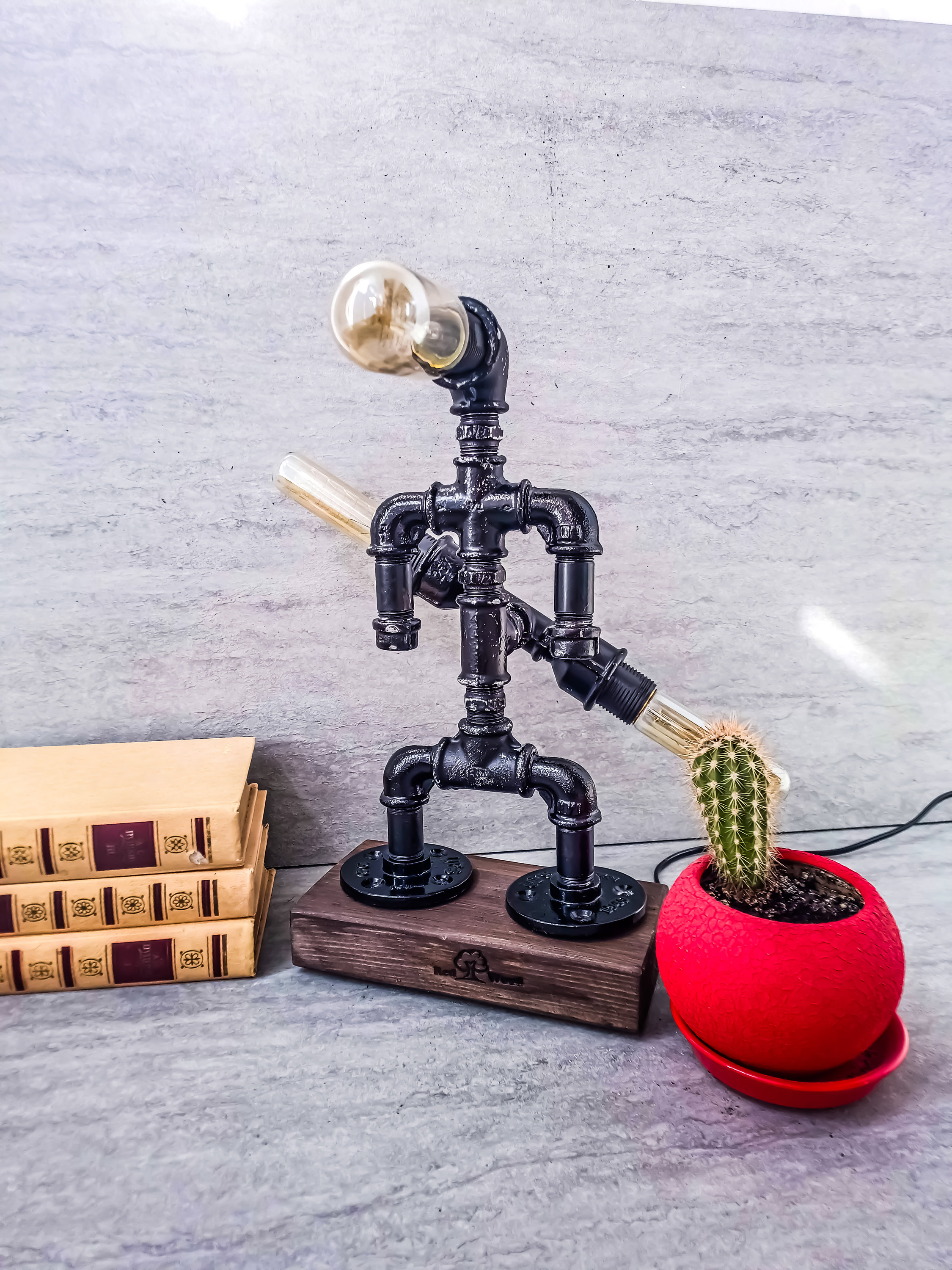 Pipeman Desk Lamp Robot Lamp Accent Desk Lamp Edison | Etsy