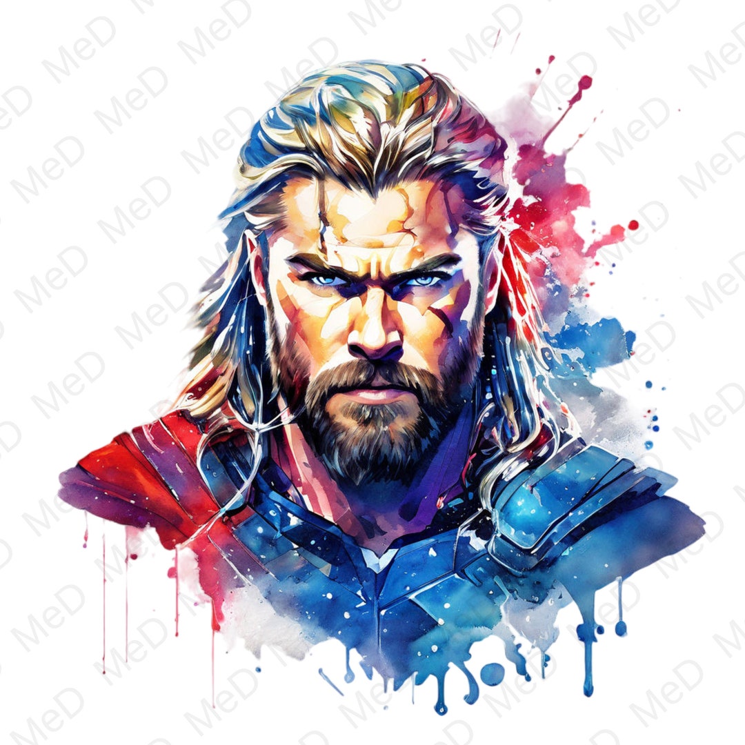 9 PNG Thor, Watercolor and Splash Styles, High Resolution PNG Files for ...