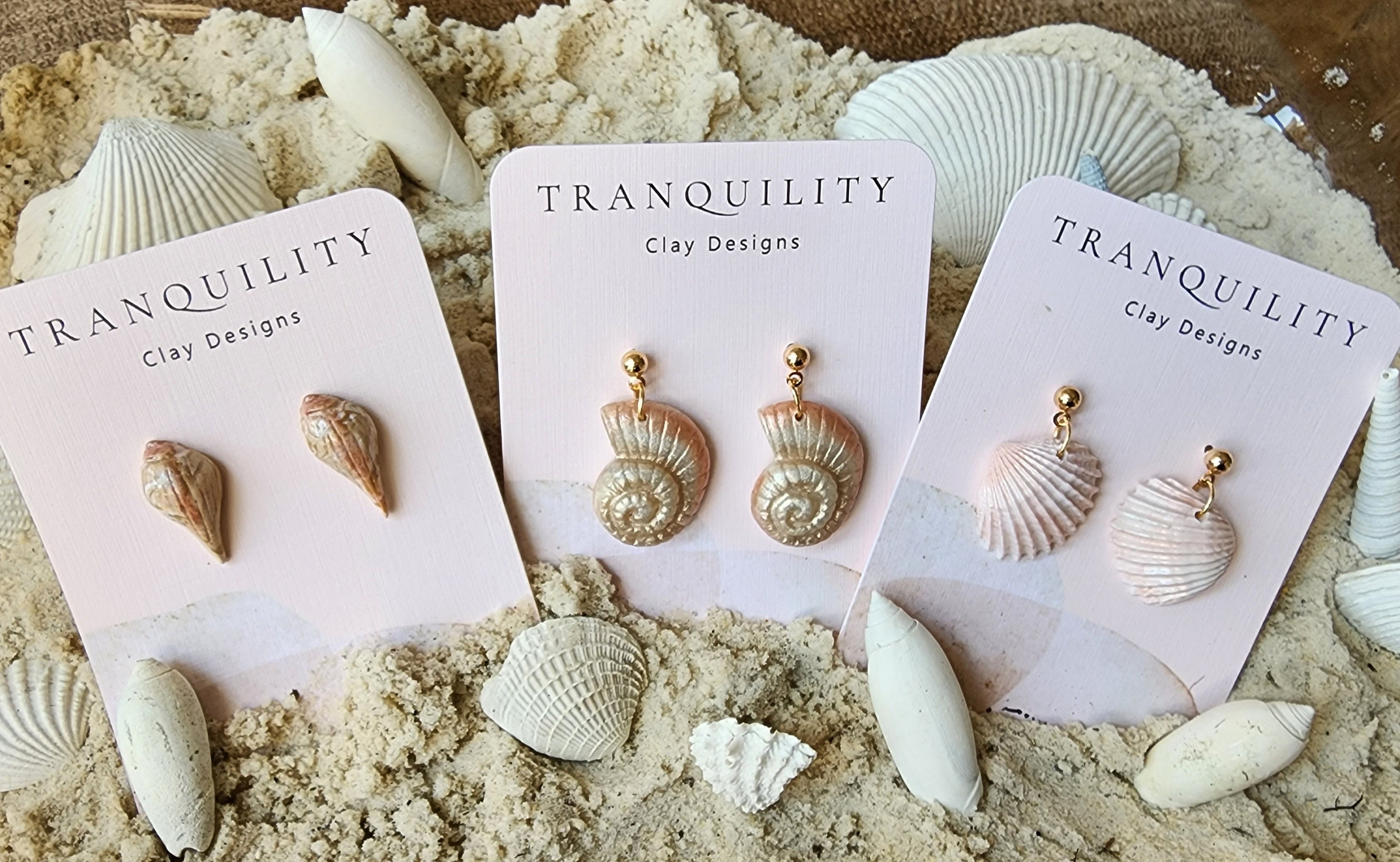 The Michelle Sea Shell Polymer Clay Earring gift for Her - Etsy