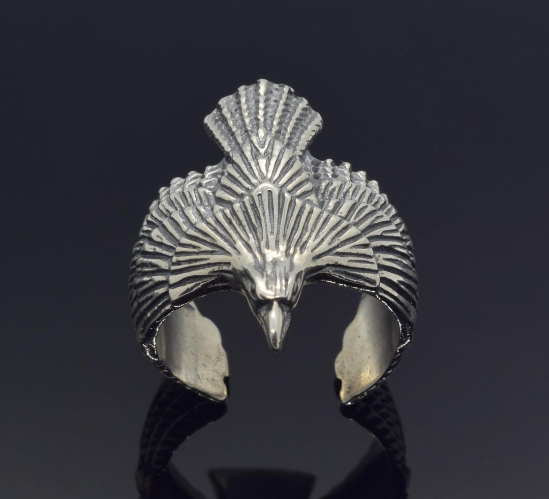 Gothic Raven Bird Silver Witch Ring, Goth Thumb Viking Ring - Etsy