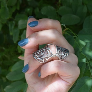 Full Finger Cross Ring, Long Silver Ring, Armenian Jewelry - Etsy