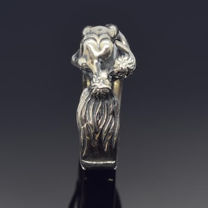 Romantic Couple Embrace Silver Ring, Lovers Kissing Sculptural Handmade ...