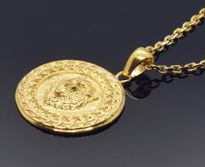 Bear Silver Pendant, Animal Unique Celtic Jewelry - Etsy