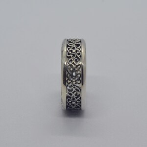 Silver Wedding Band,vintage Style Wedding Ring,unique Wedding Band ...