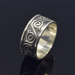 Celtic Double Spiral Silver Ring: Irish Balance & Duality Symbol Ring ...
