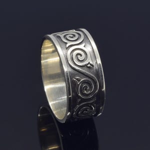 Celtic Double Spiral Silver Ring: Irish Balance & Duality Symbol Ring ...