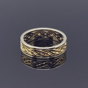 Two-toned Spinning Celtic Knot Wedding Silver Ring Set, Handmade Unique ...