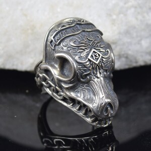 Massive Morior Invictus Deacon Mongrels Skull Ring - Sterling Silver ...