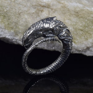 Handcrafted Silver Giger-inspired Alien Newborn Ring Chestburster ...