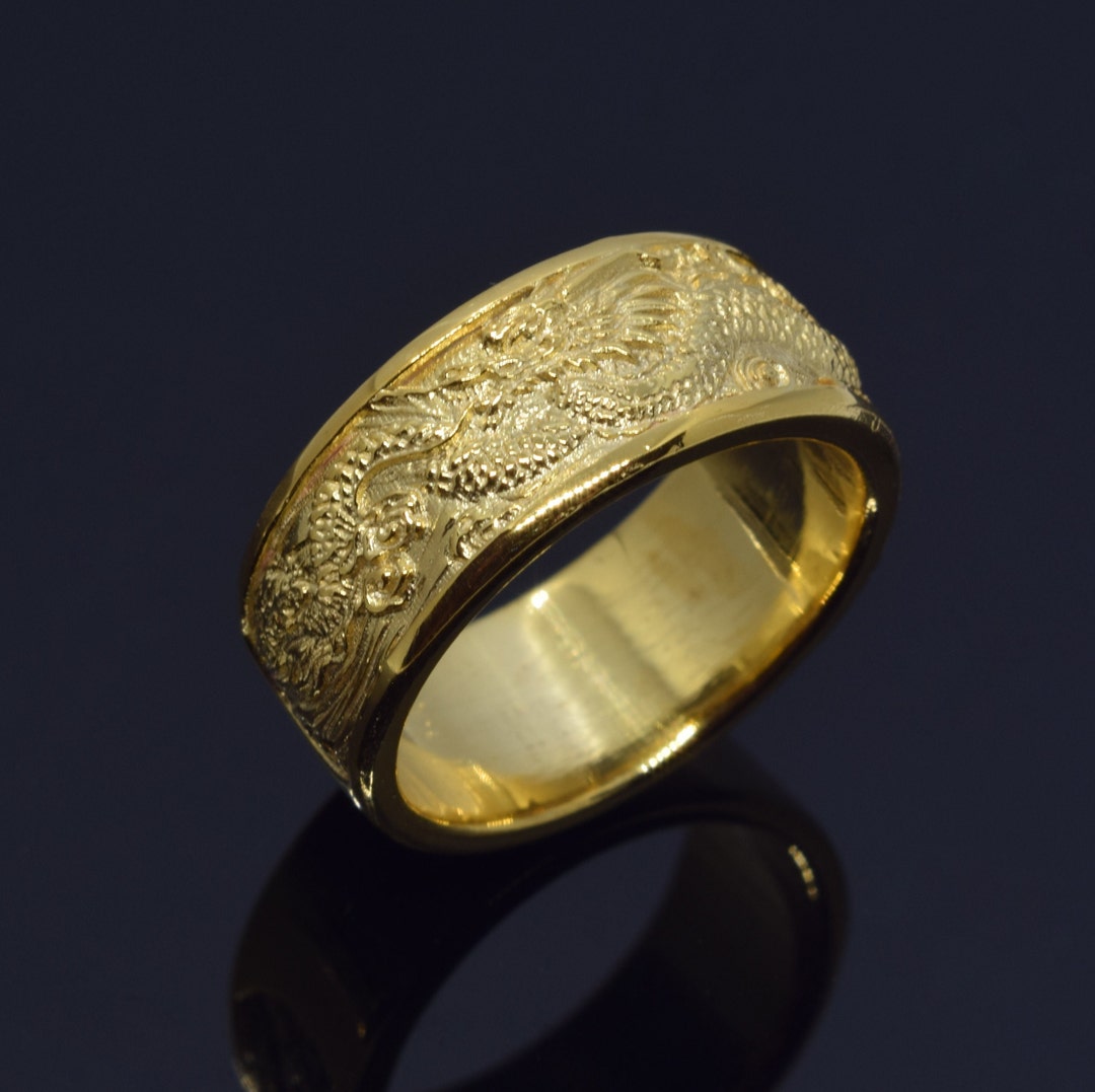 Japanese Dragon Ring, Dragon Band, 925 Sterling Silver Ring, Dragon ...