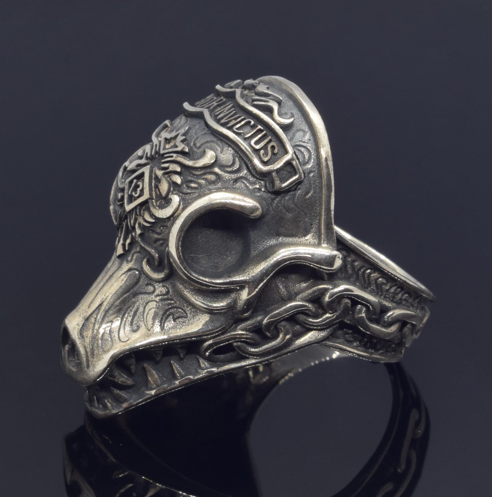 Massive Morior Invictus Deacon Mongrels Skull Ring - Sterling Silver ...