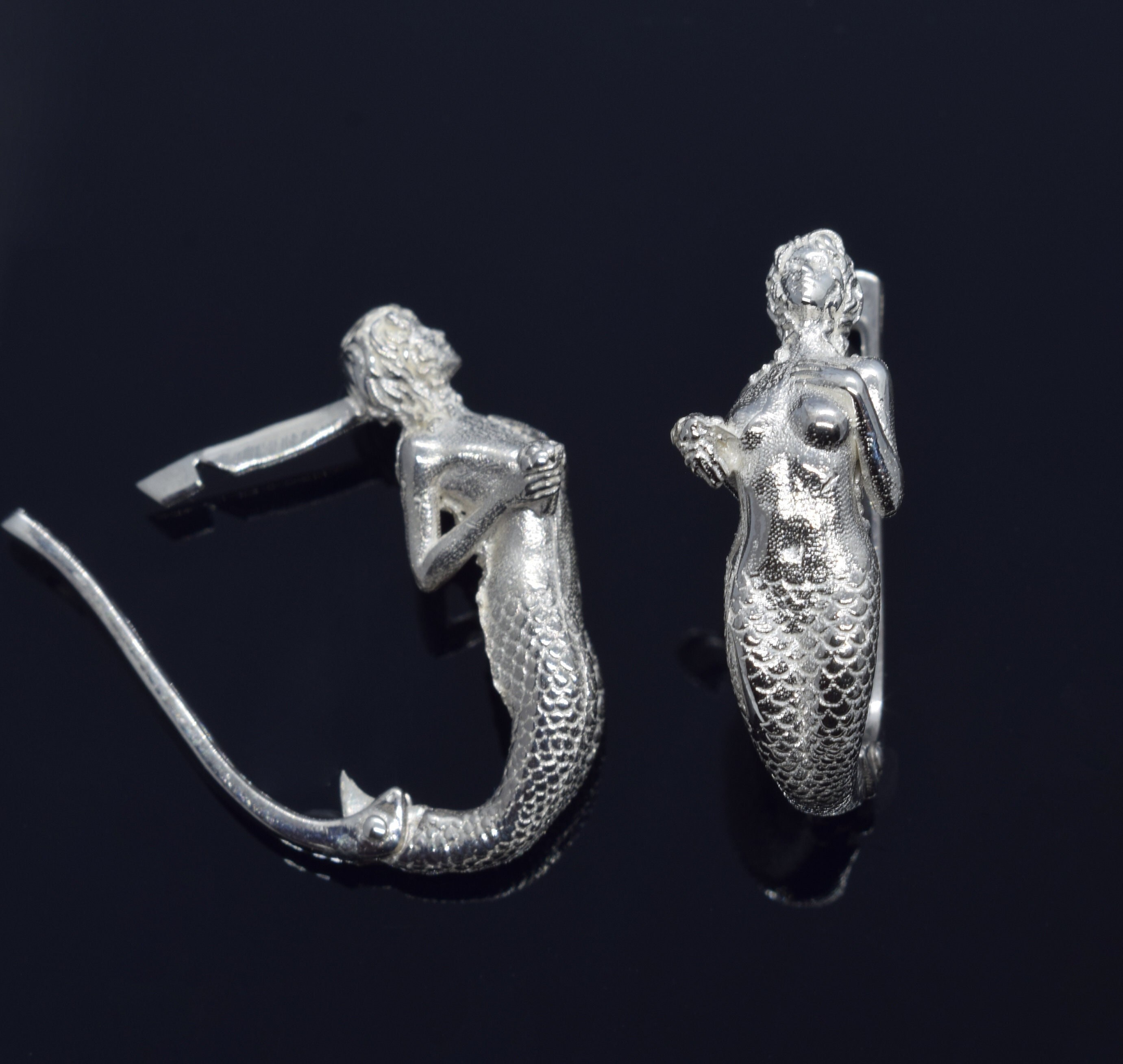 Mermaid Earrings, Unique Little Mermaid Earrings, Mermaid Jewelry - Etsy