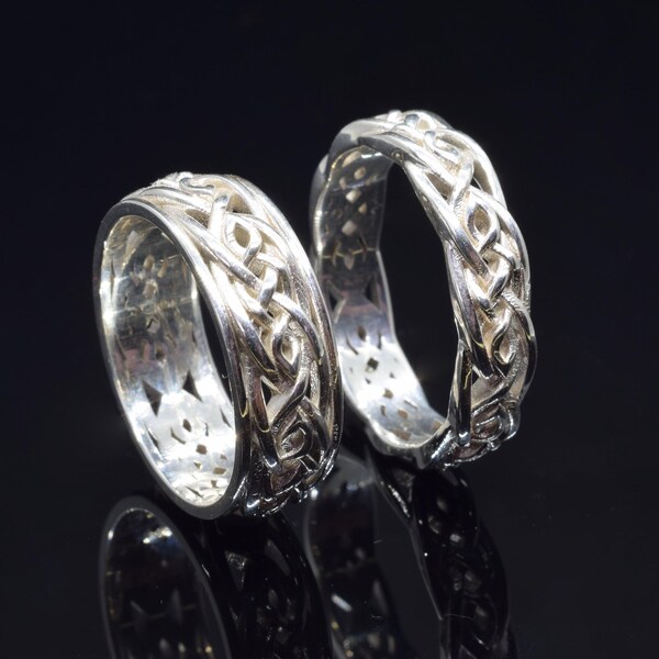 Unique Celtic Wedding Ring Set - Etsy