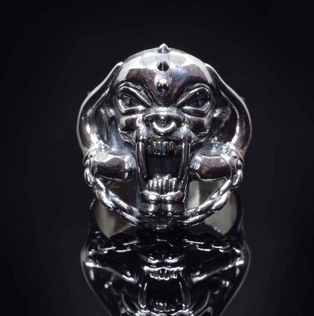 War Pig Silver Ring, Motorhead Snaggletooth Ring - Tribute to Rock ...