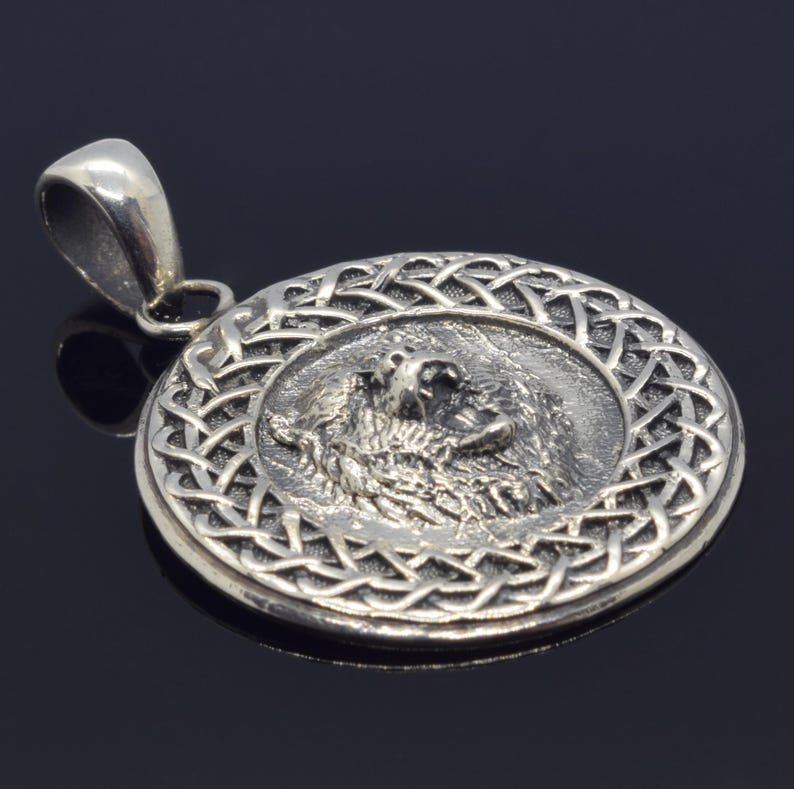Bear Silver Pendant, Animal Unique Celtic Jewelry - Etsy