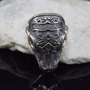 Massive Morior Invictus Deacon Mongrels Skull Ring - Sterling Silver ...
