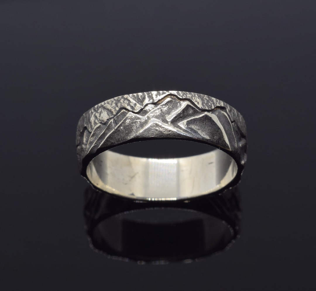 Silver Mountains Ring, Mountain Range Ring, Silver Mountains Wedding ...
