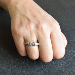 Handcrafted Silver Alien Newborn Ring - Unique Sci-fi Collector's ...