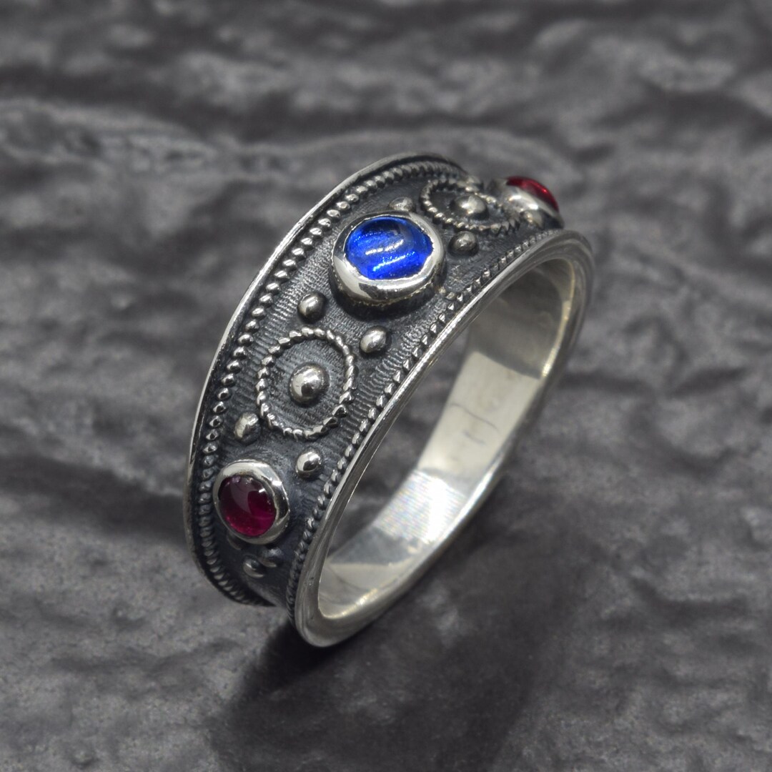 Ancient Greek Silver Ring, Byzantine Jewelry, Victorian Ring - Etsy