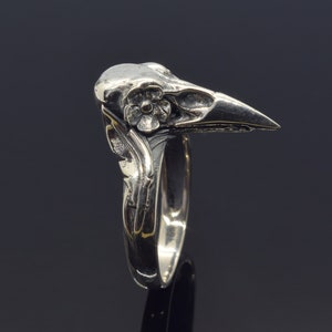 Oxidized Silver Raven Norse Ring, Crow Bird Skull Ring, Crow Ring - Etsy