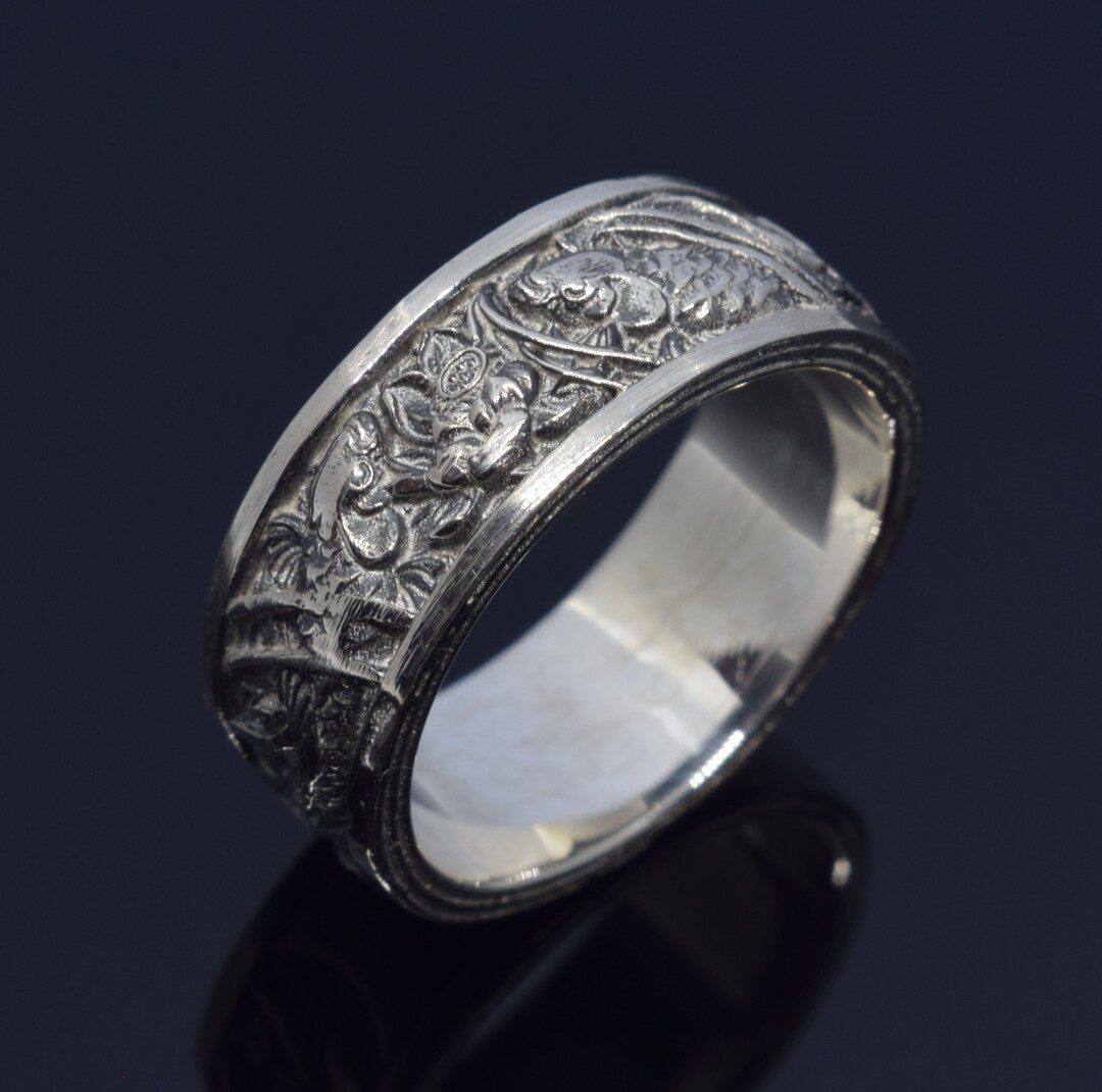 Japanese Koi Fish Ring, Two Carp Ring, Sterling Silver Lotus Flower ...