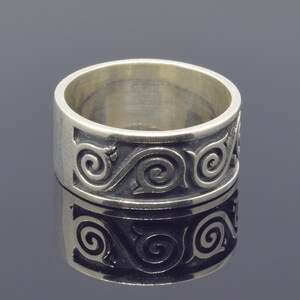 Celtic Double Spiral Silver Ring: Irish Balance & Duality Symbol Ring ...