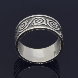 Celtic Double Spiral Silver Ring: Irish Balance & Duality Symbol Ring ...