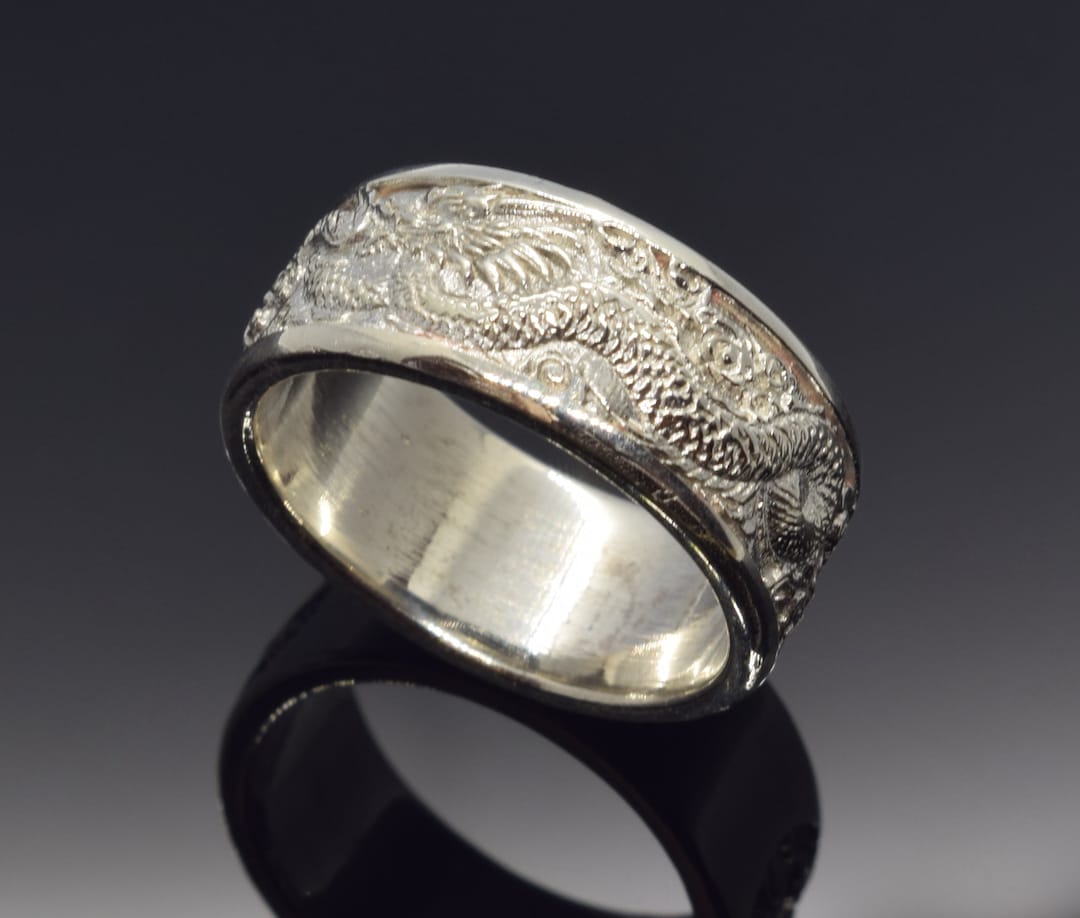 Japanese Dragon Ring, Dragon Band, 925 Sterling Silver Ring, Dragon ...