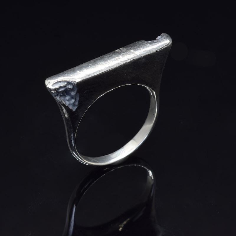 Brutalist Silver Ring - Etsy
