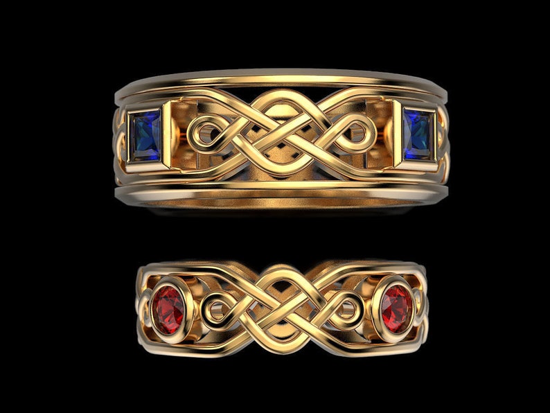 Couple Rings Set Celtic Ring Celtic Wedding Band Celtic | Etsy