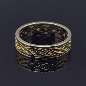 Two-toned Spinning Celtic Knot Wedding Silver Ring Set, Handmade Unique ...