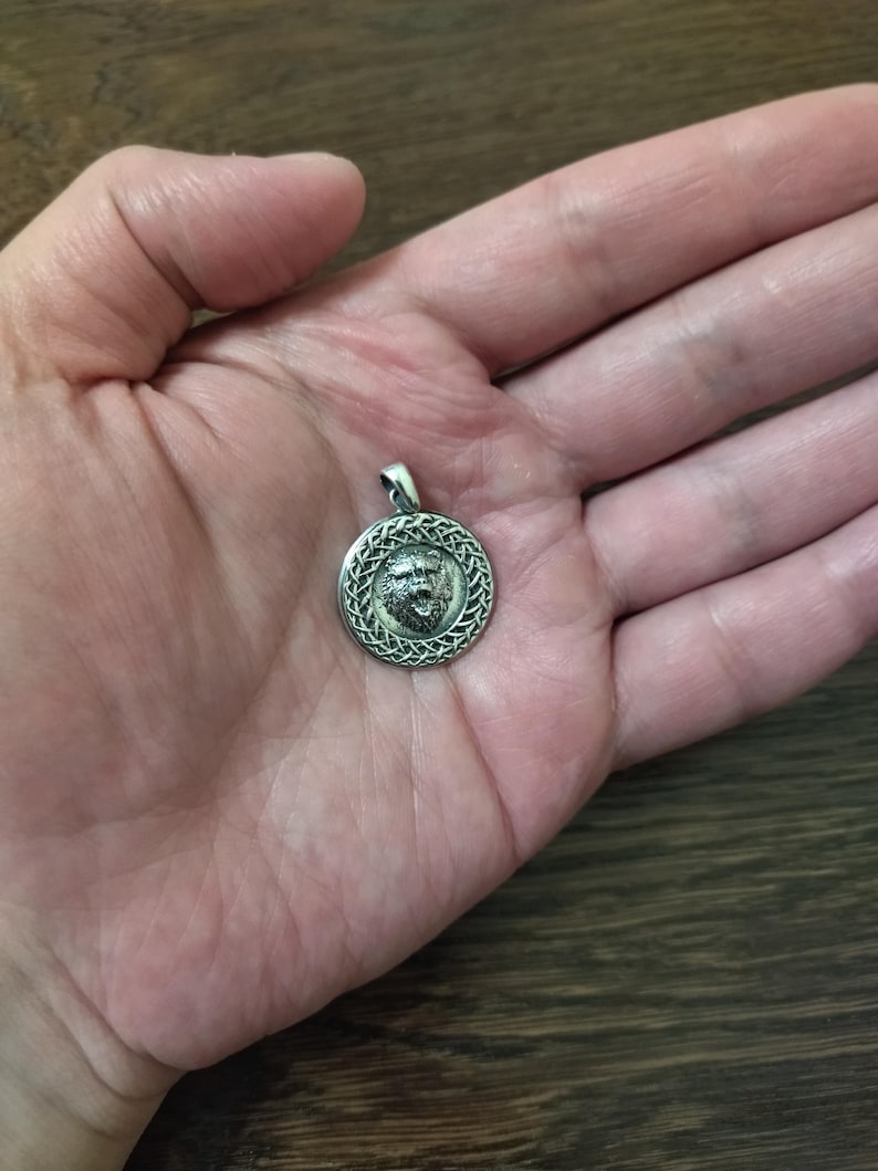 Bear Silver Pendant, Animal Unique Celtic Jewelry - Etsy