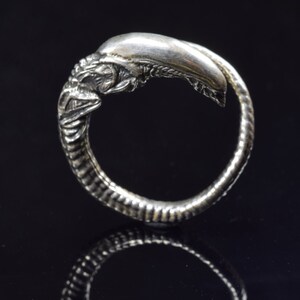 Handcrafted Silver Alien Newborn Ring - Unique Sci-fi Collector's ...