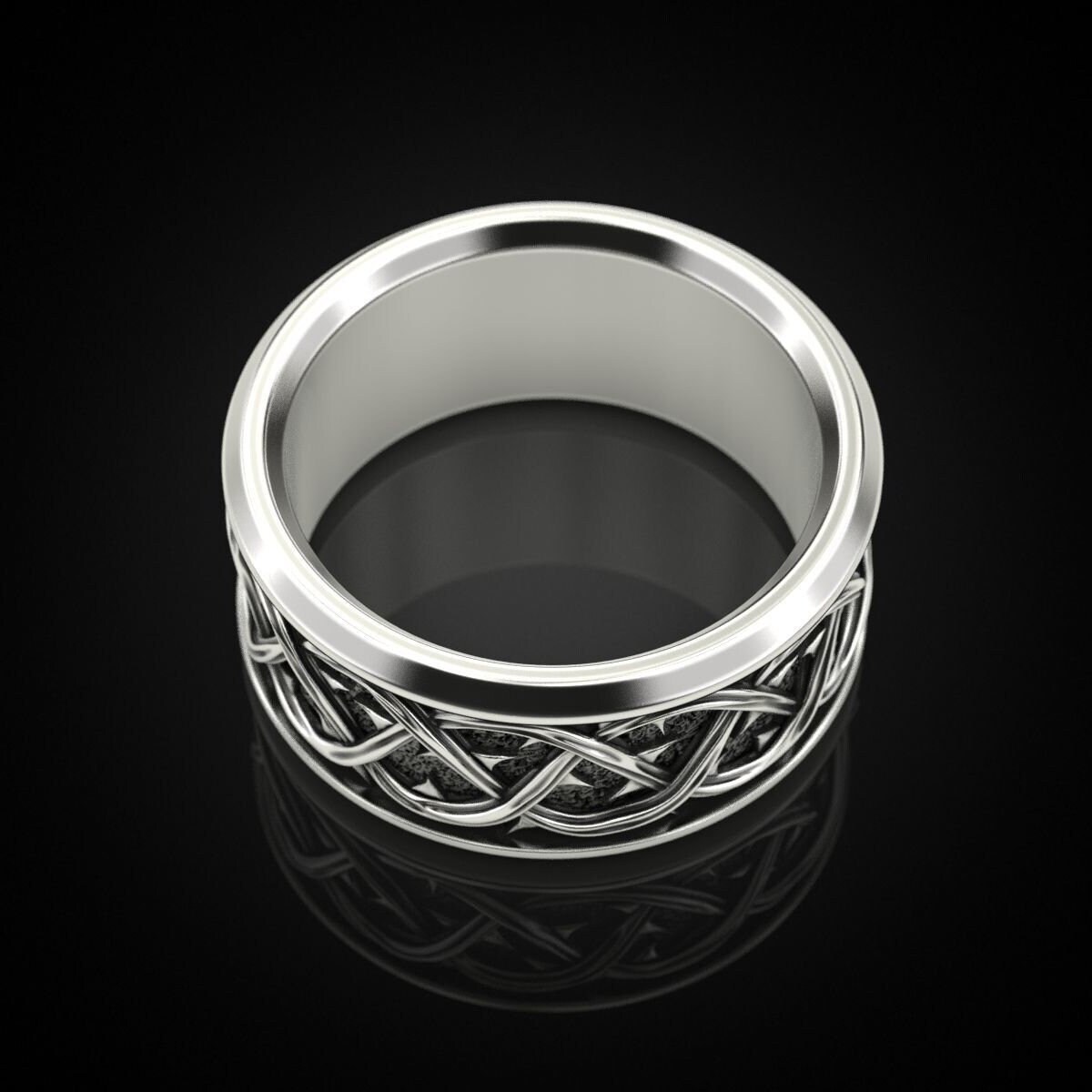Thorn Crown Silver Ring Band: A Symbol of Enduring Spirit and Nature - Etsy