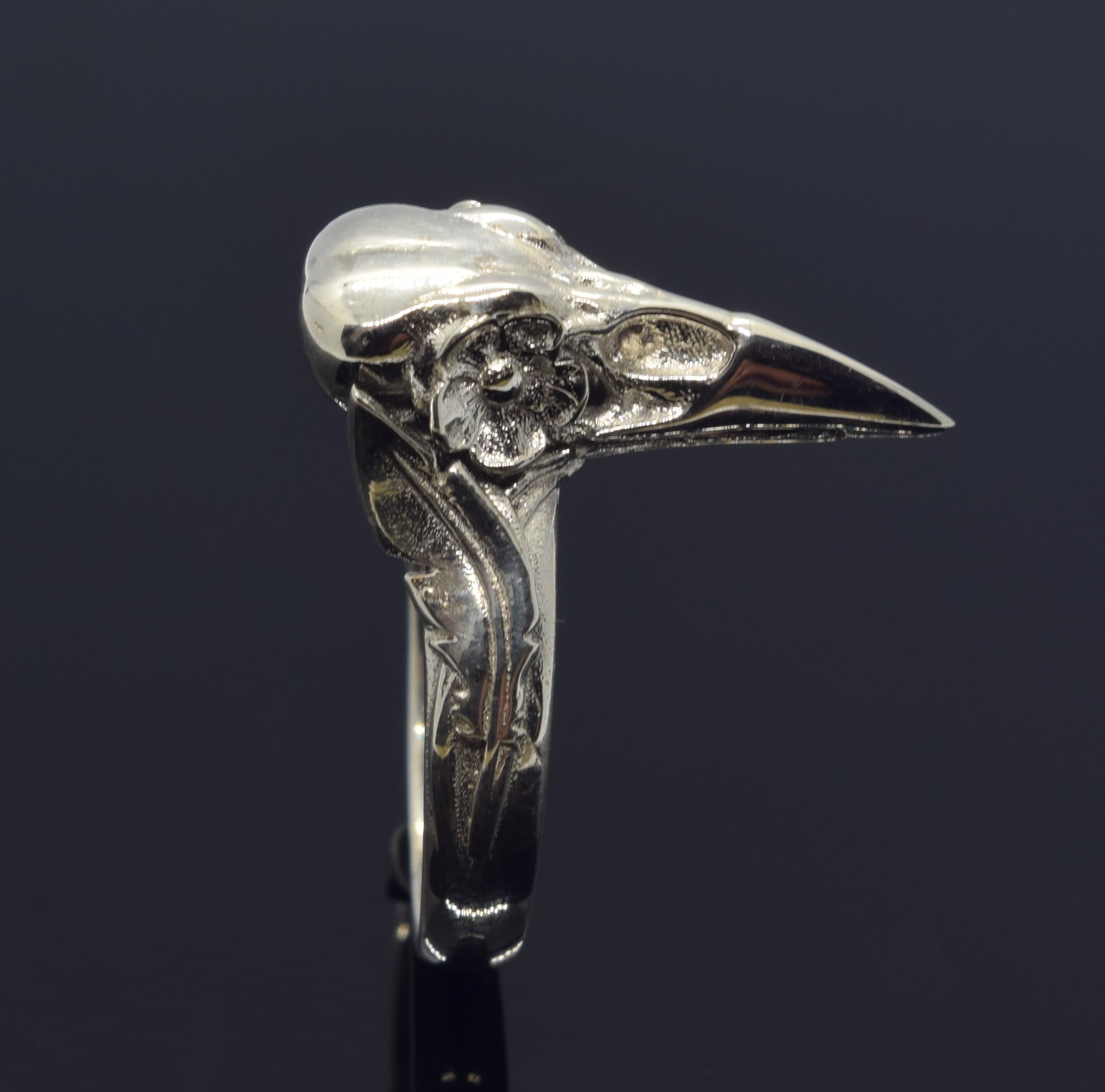Oxidized Silver Raven Norse Ring, Crow Bird Skull Ring, Crow Ring - Etsy