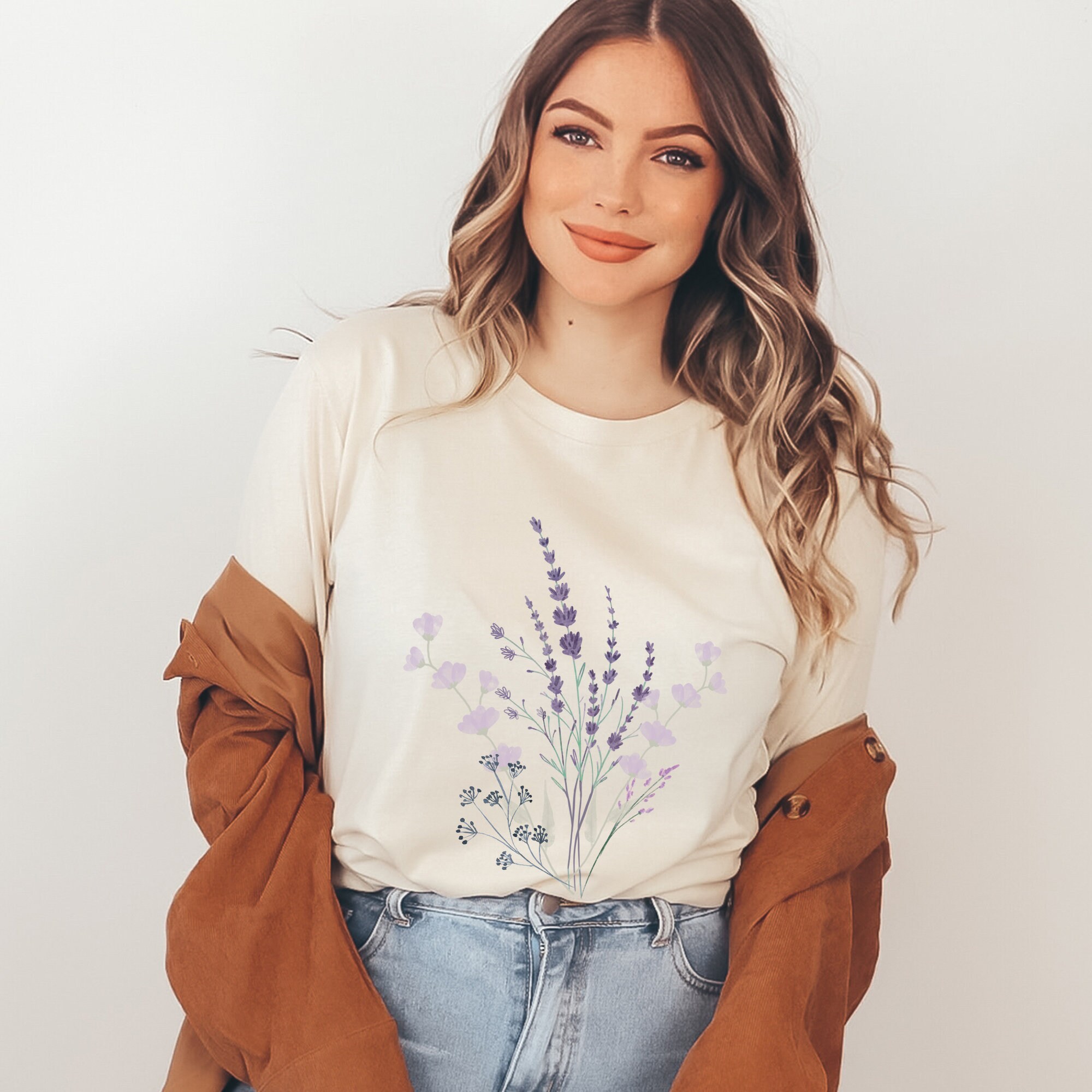 Lavender & Wildflowers T-shirt Tee Botanical Aesthetic Shirt - Etsy