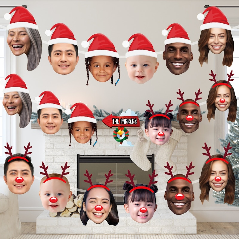 Custom Face Christmas Banner - Etsy